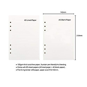 Refillable Leather Journal Writing Notebook, A5 Leather Travel Journal with Pockets, Vintage 6 Ring Binder Organizer Planner Portfolio, Best Travel Gifts - Brown