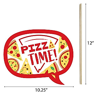 Big Dot of Happiness Pizza Party Time - Baby Shower or Birthday Party Photo Booth Props Kit - 20 Count