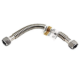 PROZRTED Corrugated Stainless Steel Water Heater Connector Flexible 1" FIP x 1" FIP 18" Length 2 Pack for Water Heater Water Softener Boilers