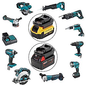 Battery Adapter for Makita 18V Lithium-Ion Cordless Tools, Convert for Milwaukee M18 18V or Dewalt 18V 20V Lithium Battery to Makita 18-Volt BL1830 BL1850 LXT Battery Converter, w/USB Charge Port