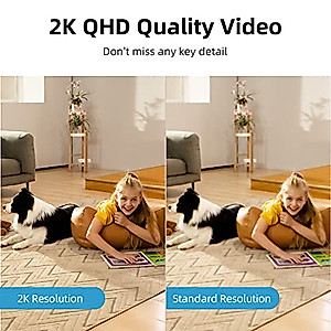 AOSU 2K Security Camera Indoor, Baby Monitor Pet Camera 360-Degree for Home Security, WiFi Camera with 5/2.4 GHz Wi-Fi, One-Touch Calls, Smart Motion Tracking, IR Night Vision, Compatible with Alexa