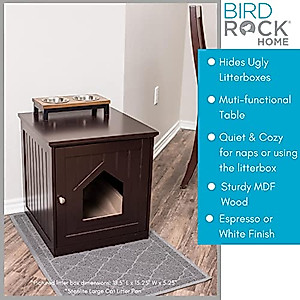 BirdRock Home Decorative Cat House & Side Table - Cat Home Covered Nightstand - Indoor Pet Crate - Litter Box Enclosure - Hooded Hidden Pet Box - Cats Furniture Cabinet - Kitty Washroom