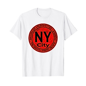 The Five Boroughs Of New York Circle Souvenir Gift Design T-Shirt