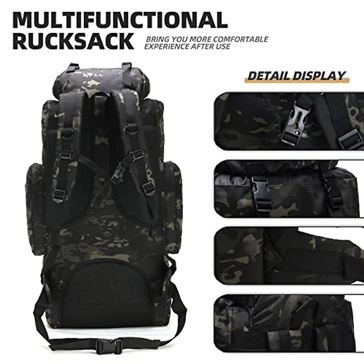 HongXingHai 100L Camping Hiking Backpack,Molle military Tactical rucksack backpack,Waterproof Lightweight Hiking Backpack