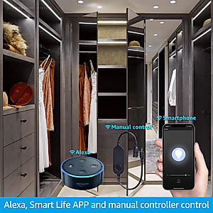 TORCHSTAR Smart LED Safe Lighting Kit, Voice & APP Control (6) 12 Inch Dimmable Linkable Light Bars, Compatible with Alexa, 900LM, 100-240V, for Under Cabinet Display Closet Showcase, 5000K Daylight