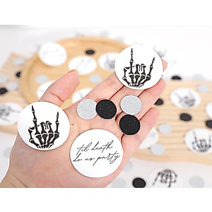 Til Death Do Us 180pcs Party Confetti - Bride or Die Bachelorette Party Decor,Gothic Wedding Decorations,Bachelorette Party Table Confetti With Dots,Halloween Carnival Party Photo Props