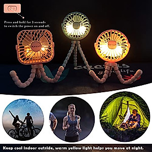 Keweis Mini Handheld Stroller Fan Octopus Fan Baby Fan with Flexible Tripod Wrapped on Stroller, Car Seat, Student Bed, Bike USB Rechargeable Fan, Desk Fan for Office and Baby Room or Outdoor