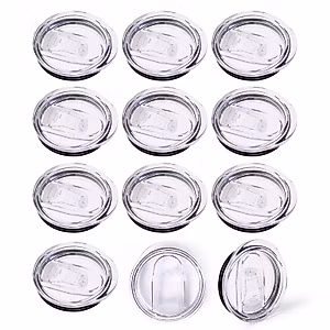 PYD Life 12 Pack Replacement Leakproof Slide Lids Bulk for 16 OZ 20 OZ Sublimation Skinny Tumbler,Spill Proof Splash Resistant Sliding Cups Tumblers Covers
