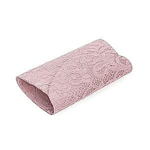 CHARMING TAILOR Classic Lace Clutch Purse Formal Handbag Evening Bag for Prom/Wedding (Pink)