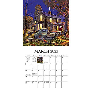 Vintage Country | 2023 12 x 24 Inch Monthly Square Wall Calendar | Featuring Artwork by Lynn Garwood | Hopper Studios | Cars and Trucks Artist