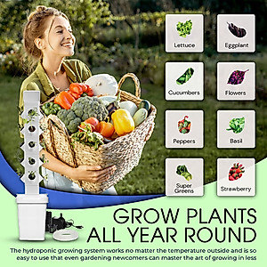 EXO Garden Hydroponic Growing System Vertical Tower - Vegetable Plant Tower Gift for Gardening Lover - Automate Aeroponics Mini Indoor Outdoor Home Grow Herb