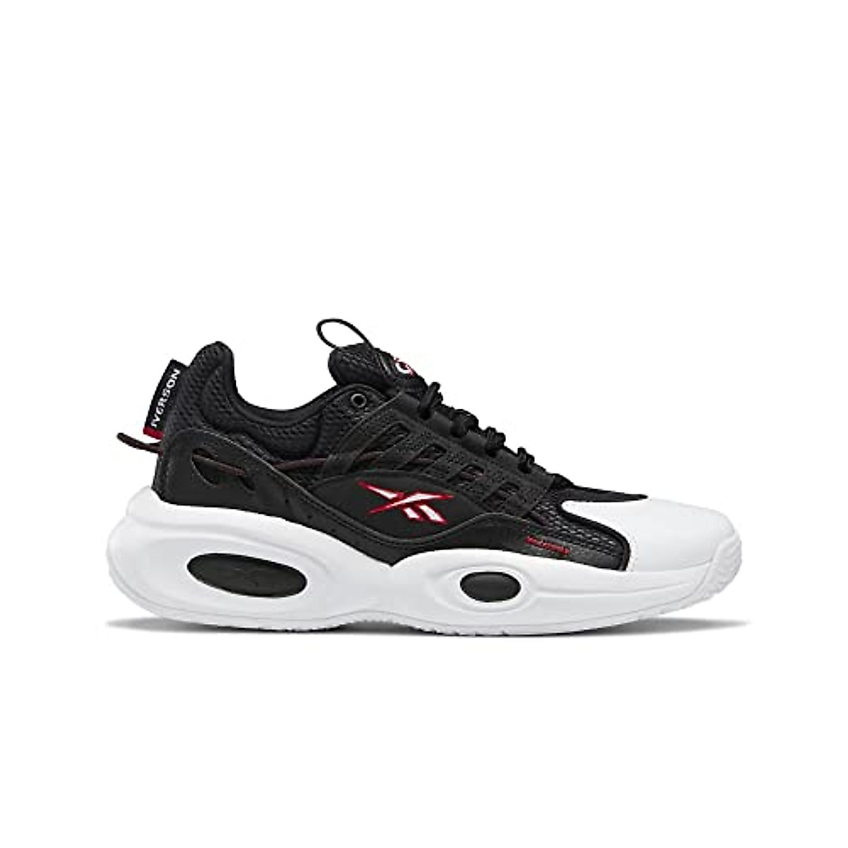 Reebok Unisex Solution Mid Basketball Shoe, Black/White/Vector Red, 11 US Men