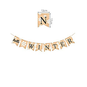 Christmas Banner hello winter Printed Bunting Banner Christmas Tree Garland Holiday Bunting Home Garden Indoor Outdoor Banner Christmas Home Party Decorations