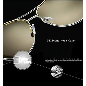 Rungear Night Vision HD Aviator Glasses for Men & Women Safety Driving Fashion UV400 Polarized Day and Night View Sunglasses (Grey Frame)