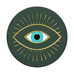 Yellow Evil Eye Forrest Green PopSockets Swappable PopGrip