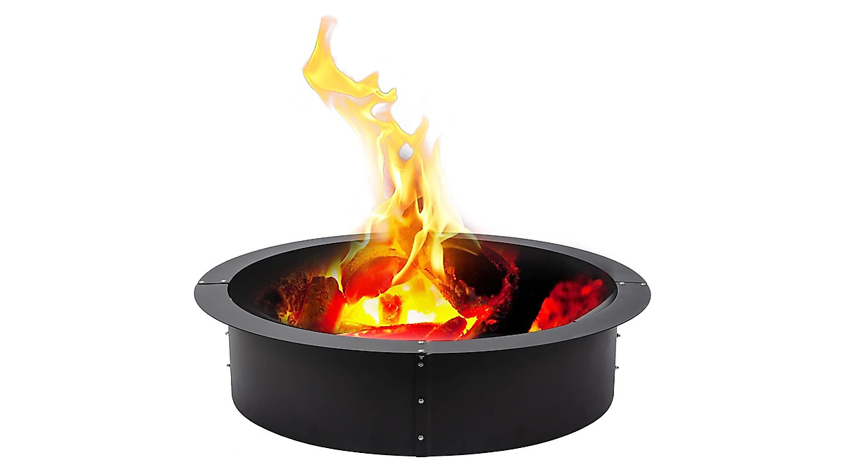 Durable 45" Solid Steel Fire Pit Ring for Outdoors