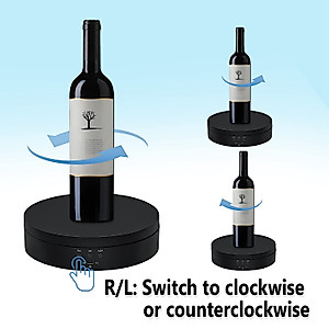 Mcbazel 360 Degree Rotating Display Stand, 5.4 Inch Motorized Spinning Platform, Electric Lazy Susan, Turntable Table Base for Photography, Jewelry, Watch, Cup - Max Load 3kg, Black