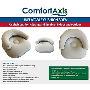 Comfort Axis Inflatable Camp Lounger Sofa for Kids Gray 23.5" by 23.5" by 16"