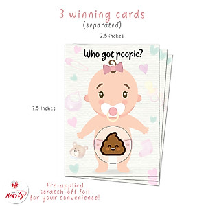 Party Hearty Baby Shower Games for Girl, 33 Poopie Emoji Scratch Off Lottery Tickets, Baby Games Ideas, Scratch Off Game