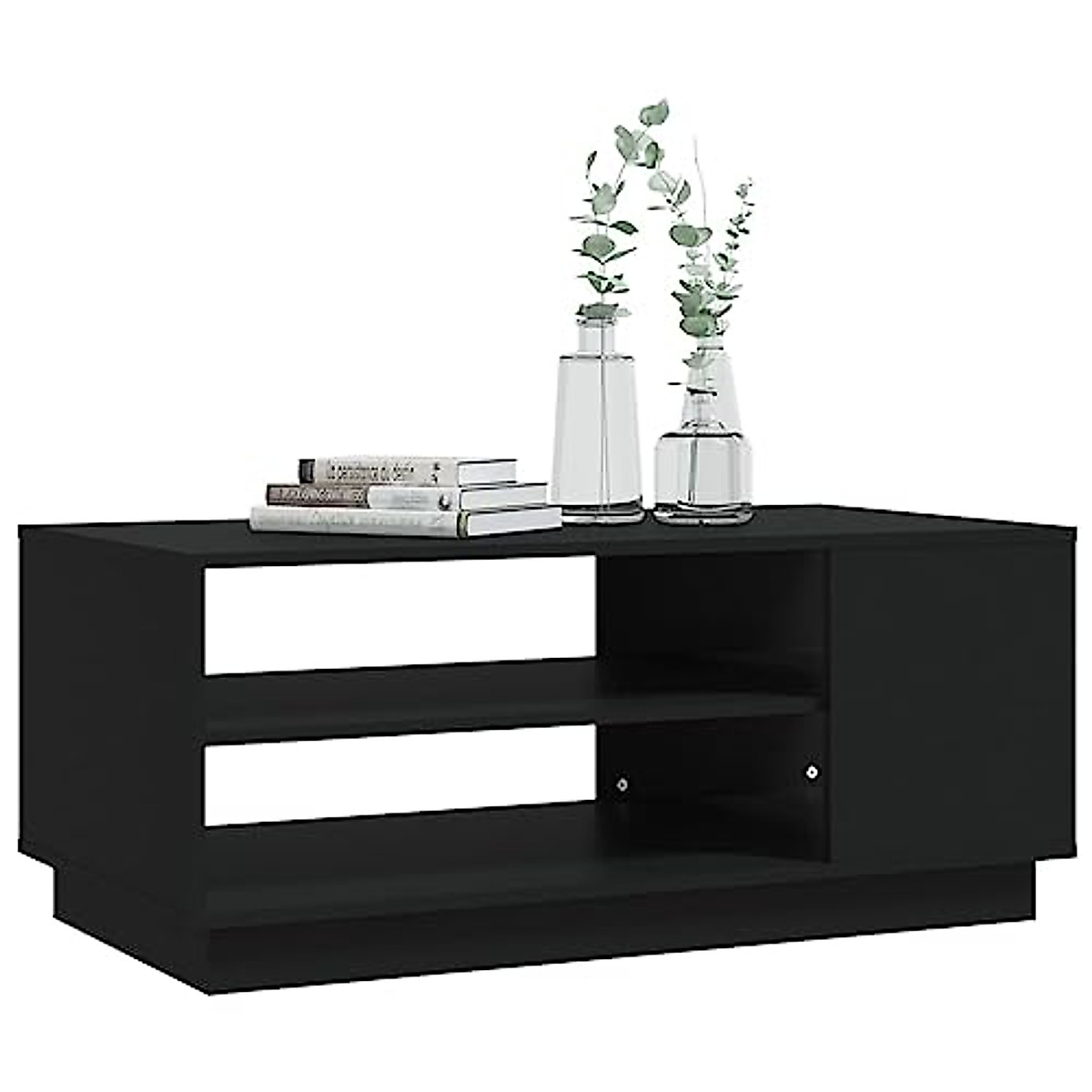 QJBSAVVA Coffee Table Black 40.2"x21.7"x16.9" Engineered Wood,Floor Standing Table Table for Living Room Cocktail Table Suitable for Meeting Rooms, Reception Rooms, Offices