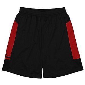 adidas Game Built Player Climalite Short with Pockets, Black- Power Red Large