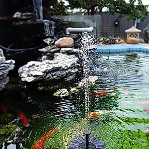 XUNMAIFBT Solar Fountain Pump,4 Nozzles Water Pump Kit Bird Bath Fountain Pump Outdoor Watering Submersible Pump for Pond, Fish Tank, Aquarium, Pool, Garden,