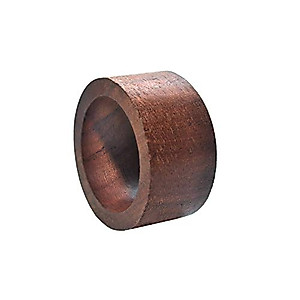 NIRMAN Handmade Wood Napkin Ring Set with 6 Napkin Rings - Artisan Crafted in India