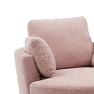 360° Swivel Accent Barrel Chair with 3 Pillows Furniture Set,Upholstered Oversized Leisure Round Loveseat Recliner Cozy Club Sofa Chaise Lounge Circle Armchair for Living Room/Hotel/Nursery/Office