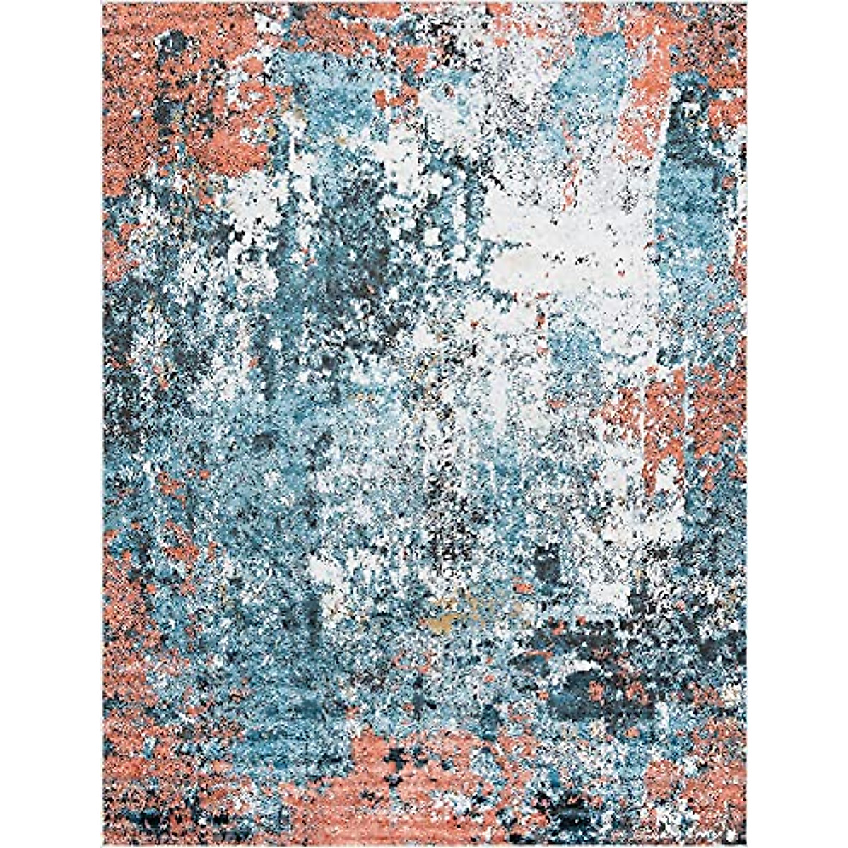 Rugs.com Leipzig Collection Area Rug – 7' x 10' Multi Low-Pile Rug Perfect for Bedrooms, Dining Rooms, Living Rooms