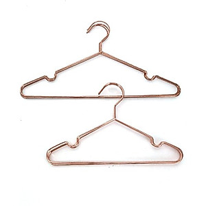 10Pack Koobay 13" Children Rose Copper Gold Shiny Metal Wire Top Clothes Hangers for Shirts Coat Storage & Display