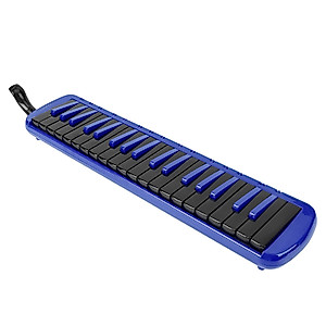Melodica, 37 Key Wind Musical Instrument Ergonomic Design Blowpipe Melodica with Bag F37s(blue)