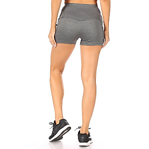 ShoSho Womens High Waist Biker Shorts Tummy Control Butt Sculpting Athleisure Bottoms Compression Shorts W/Phone Pockets Solid Black Medium