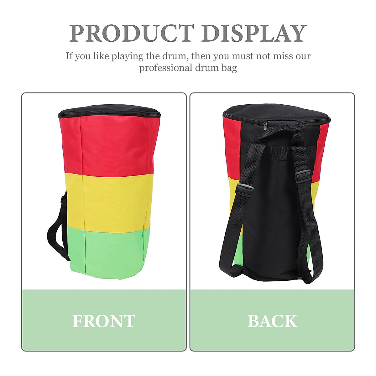 Djembe Drum Bag 12 Inch, Large Djembe Backpack Bag with Shoulder Strap, Double Layer, Djembe Drum Carrying Case Multi