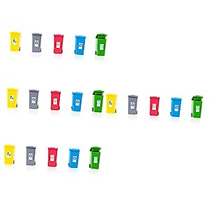 20 Pcs Mini Trash Can Sorting Garbage Can Miniature Garbage Bin Sand Table Decor Waste Bin Doll House Decor Landscape Decor Trash Can Shape Decor Decorative Trash Can Small Model