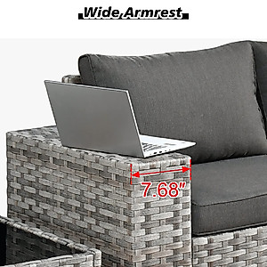 HOOOWOOO 12 Piece Modular Patio Outdoor Sectional Furniture Sofa Set,Wicker Conversation Set,Out Door Couch Set with Wide Arm for Outside All Weather(Black)