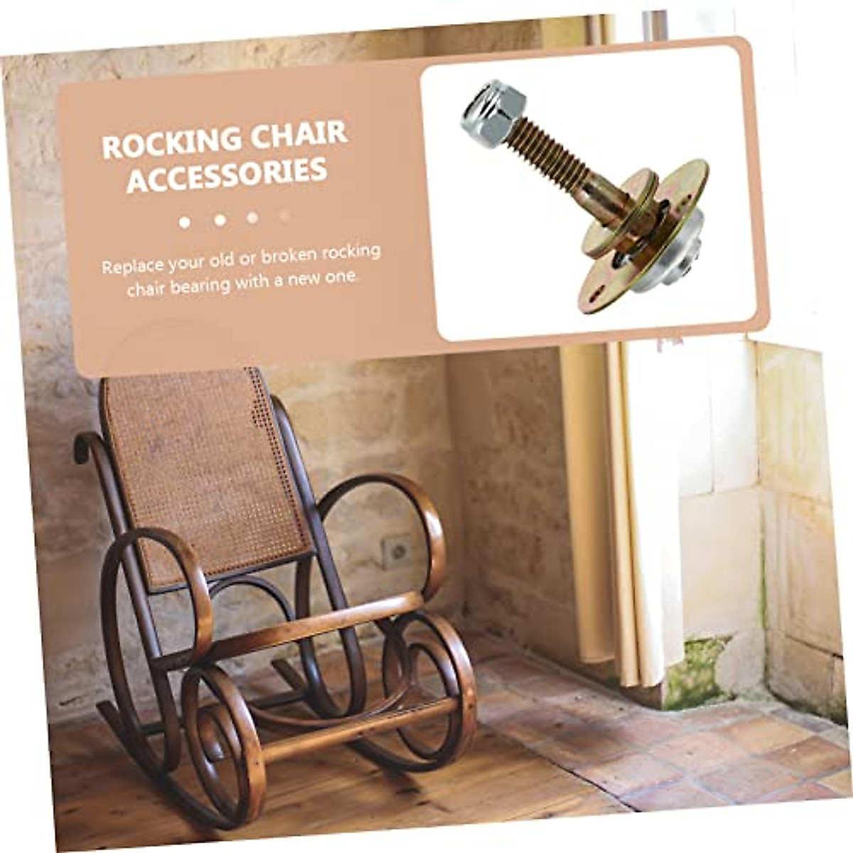 Yardwe 4pcs Rocking Chair Bearing Furniture Bolts Gaming Chair Accessories Rocker Glider Connecting Piece for Rocking Chair Dining Room Chair Screws Glider Rocker Parts Rocking Chair Part