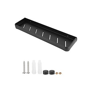 Bathroom Floating Shelves, 20 Inch Bathroom Storage Shelf for Wall, Aluminum Wall Mounted Storage Rack with Towel Rack for Bathroom, Shower Shelf Organizer Bathroom Kitchen Storage Rack(Single Layer)