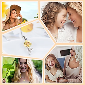 Tarsus Daughter Necklace, Daughter Gifts from Mom Mother's day Christmas Gift Sunflower Jewerly Birthday to My Daughter Valentines