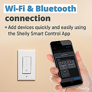 Shelly Plus Wall Dimmer | WiFi Smart Wall Dimmer Relay | Home Automation | Bluetooth Gateway | Compatible with Alexa & Google Home | No Hub Required | Timer Schedule | Dimmable Lights (2 Pack)