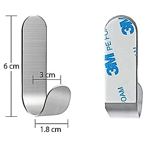 TOULIFLY Wall Hooks, 22lb(Max) Hooks for Hanging, Reusable Seamless Hooks,Waterproof and Rustproof Adhesive Hooks, Bathroom Kitchen Heavy Duty Self Adhesive Hooks