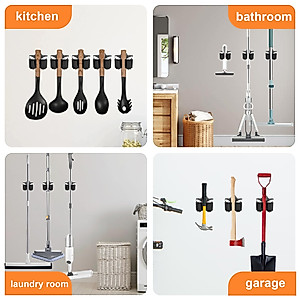 GARLWOLEX Broom Holder Wall Mount - 12 Pack Broom Rack Bulk, Space-Saving Broom Organizer Wall Mount for Garage, Kitchen, Wall Holder