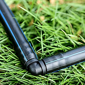 Maitys 8 Pieces Drip Irrigation Barbed Tee Fittings 1/2 Inch Universal Barbed Tee Fittings Connectors Drip Plastic Soaker Hose Connectors Hose End Stop, Black(Elbow)