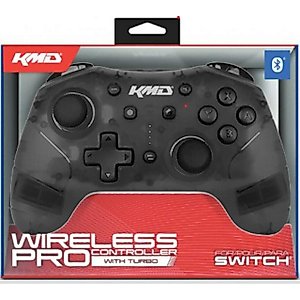 KMD Official Licensed Wireless Pro Controller for Nintendo Switch, PC, MacOS and More - Built in Turbo & Other Features - Black