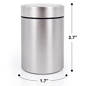 SafeDelux Aluminum Storage Jar 2-Pack Portable Multipurpose Airtight Container for Spices, Coffee & Teas