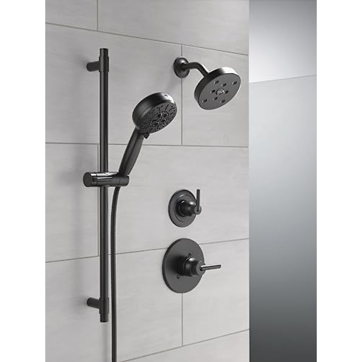 Delta Faucet Trinsic 3-Setting Shower Handle Diverter Trim Kit, Diverter Valve Trim Kit Black, 3 Way Shower Diverter, Delta Diverter Trim, Matte Black T11859-BL (Valve Not Included)