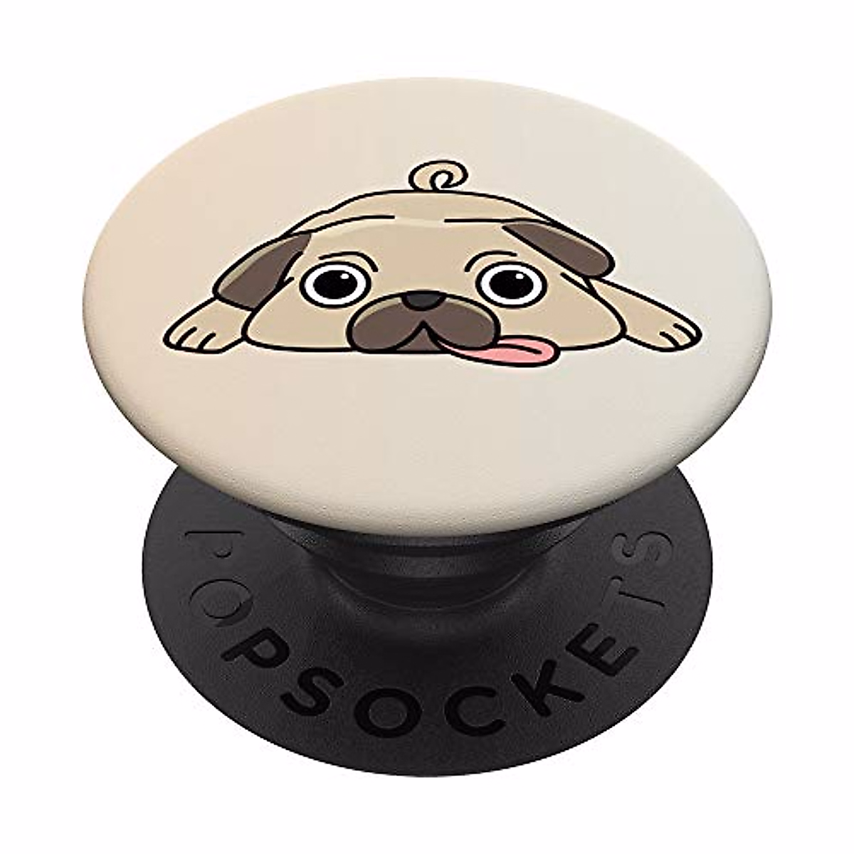 Cartoon Graphic Cute Lovely Funny Dog Pug Laying Gift PopSockets PopGrip: Swappable Grip for Phones & Tablets