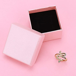 QYYGYLLR Women's Gold Plated Snake Open Rings,Adjustable USA size to 6 7 8 9 10.(with Gift Box)