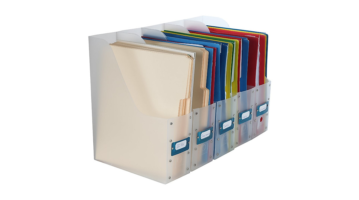 Home-X Clear File Holder Organizers (Set of 5) - Durable & Versatile