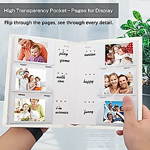 Photo Album for Fujifilm Instax Mini Camera, 180 Pockets Instax Mini Album with Memo Areas, 2X3 Photo Album for Polaroid 2x3 ZINK Film Camera, Fujifilm Instax Mini 1112 9 8 40 Evo Instant Camera, White