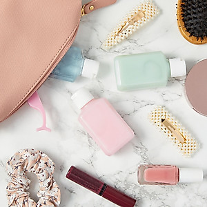 Okuna Outpost 50 Pack Mini Empty Plastic Bottles with Flip Cap, 2 oz Refillable Travel Container for Liquid Lotion Shampoo